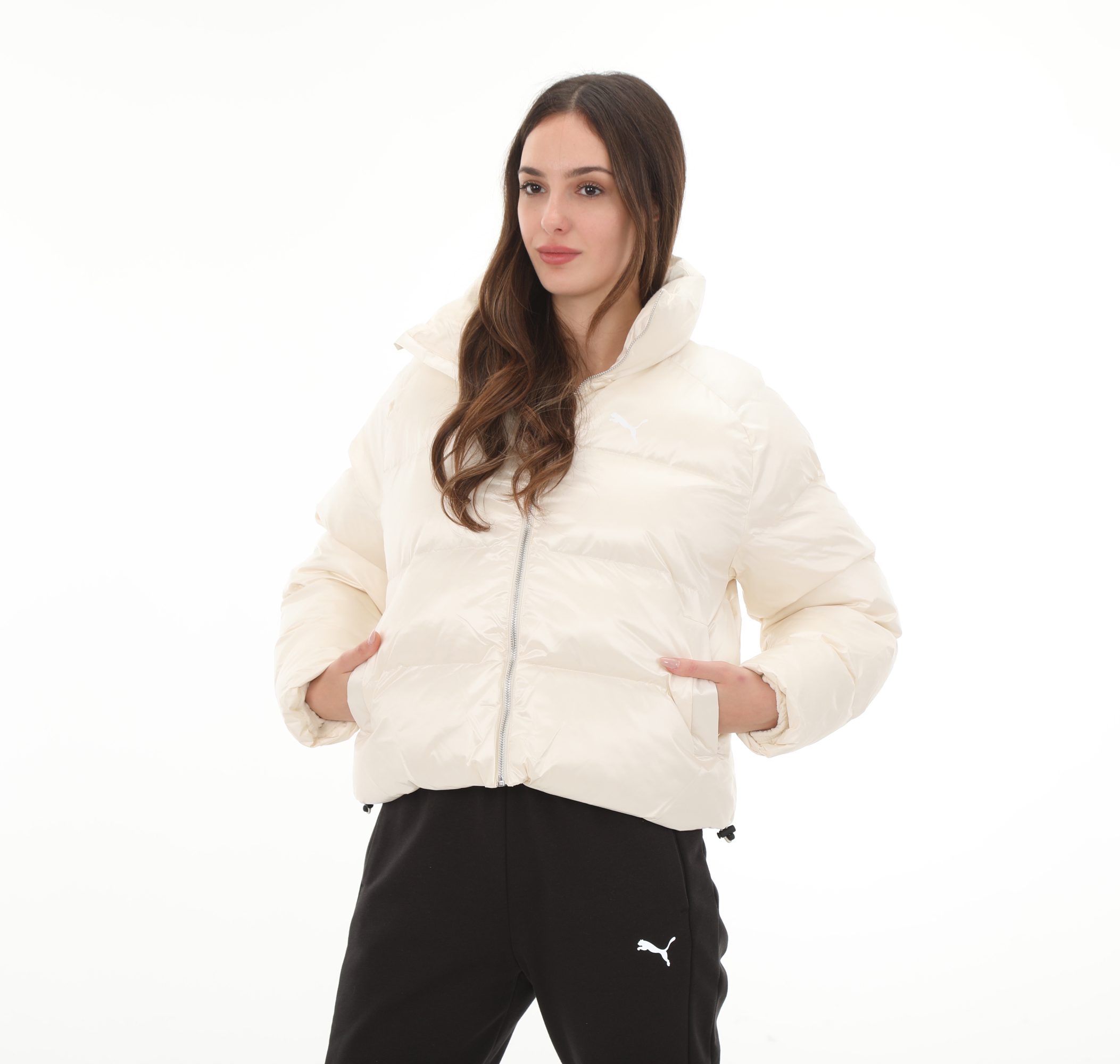 Puma Shiny Puffer Jacket Kadın Beyaz Mont| Sneakscloud
