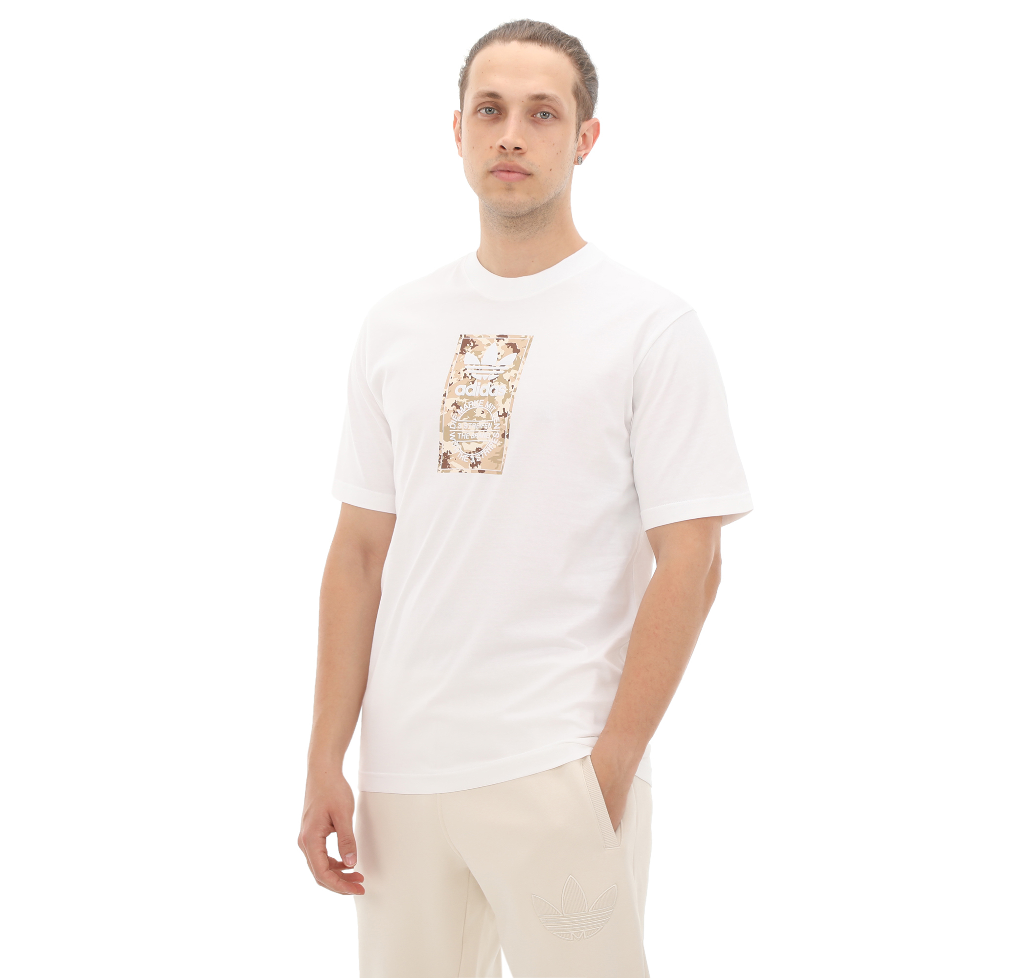 adidas Camo Label Tee Erkek Beyaz T-Shirt| Yalı Spor