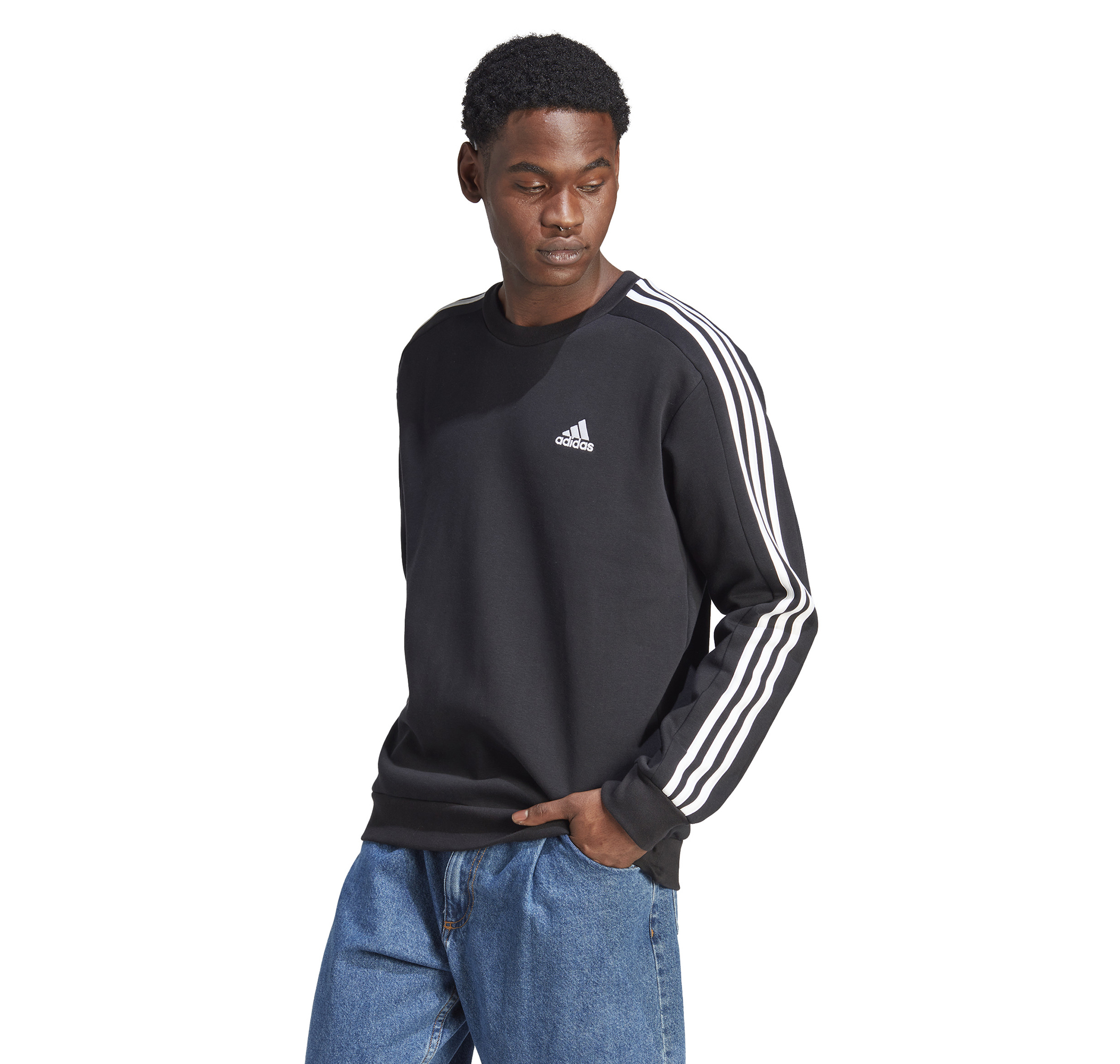 adidas M 3S Fl Swt Erkek Siyah Sweatshirt| Yalı Spor