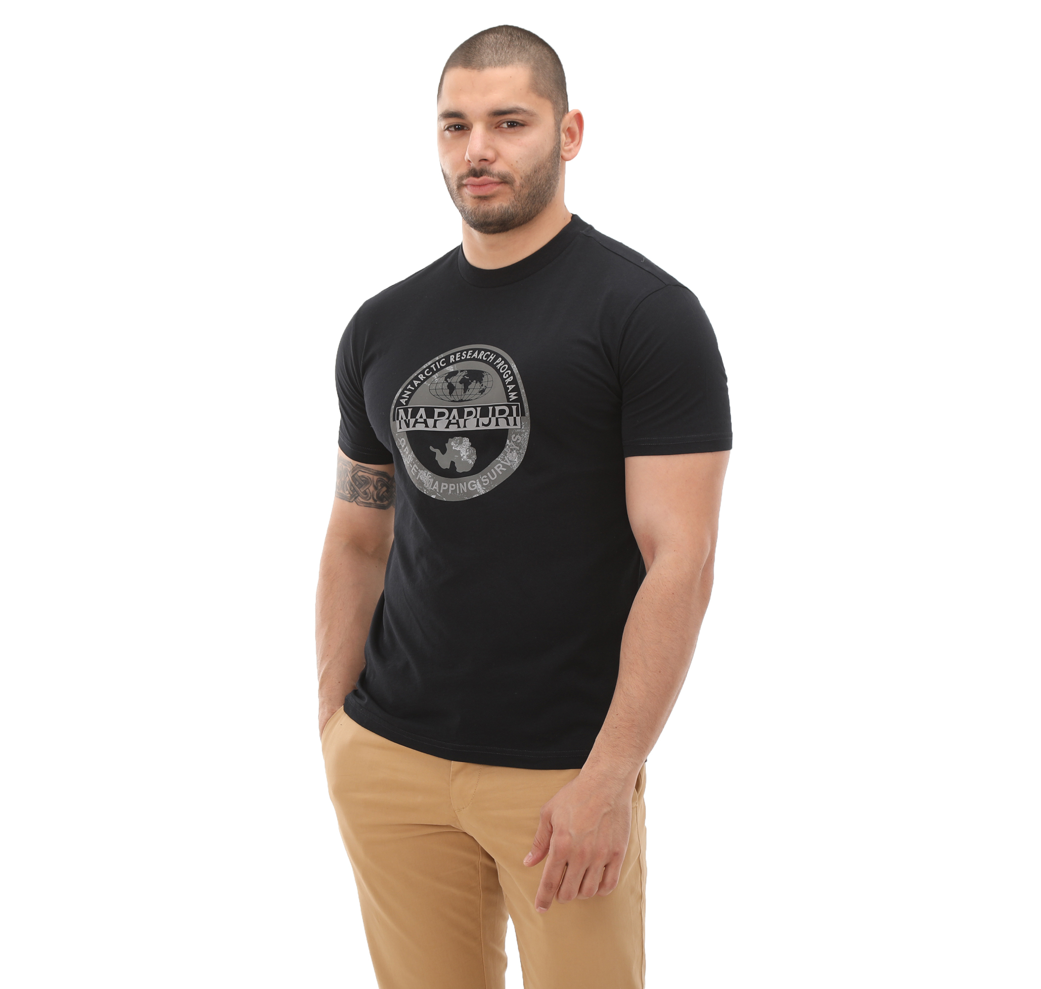 Napapijri S-Bollo Ss 1 Erkek Siyah T-Shirt| Yalı Spor