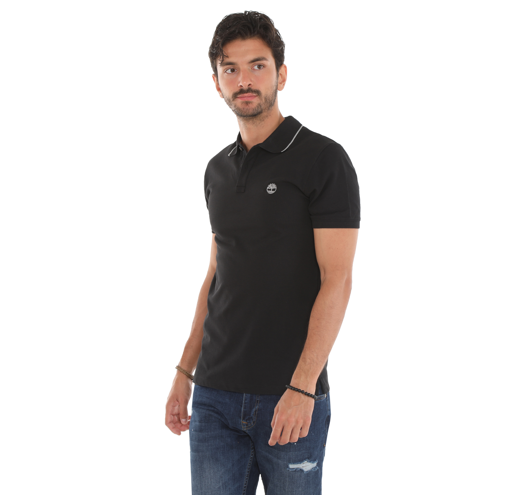 Timberland Ss Jacquard Yd Polo Erkek Siyah T-Shirt| Yalı Spor